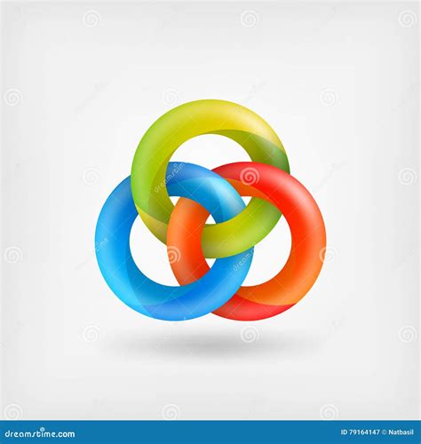Three Abstract Interlocking Rings Stock Vector Illustration Of Modern