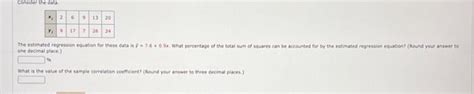 solved consider the dats the estimated regrestion equation