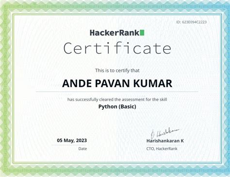 Ande Pavan Kumar On Linkedin Python Hackerrank