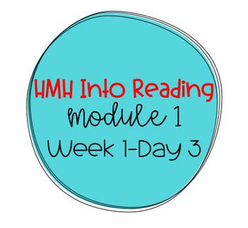 3rd Grade HMH Into Reading Module 1 Week 1 Day 3 Lesson Plan EDITABLE