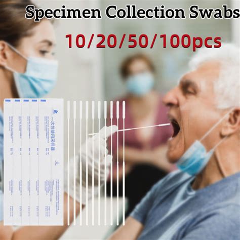 Jmymall 100pcs Specimen Collection Swabs Safe Flocking Swabs Disposable