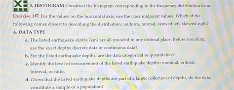 Solved 3 HISTOGRAM Construct The Histogram Corresponding To Chegg Com