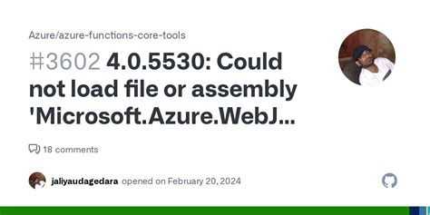 4 0 5530 Could Not Load File Or Assembly Microsoft Azure Webjobs Script Abstractions Version