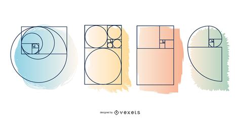 Fibonacci Sequence Design Set Vector Download
