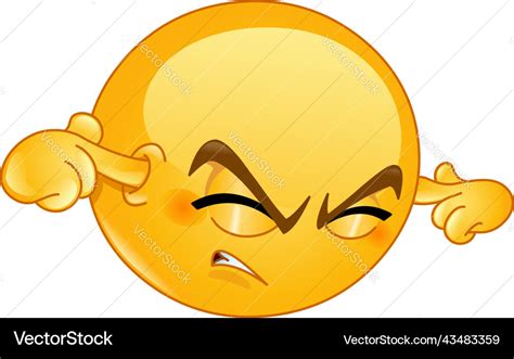 Plugging Ears Emoticon Royalty Free Vector Image