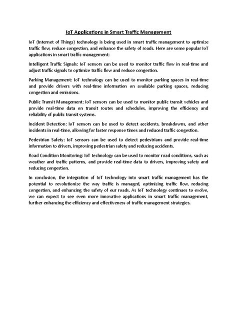 Io T Applications In Smart Traffic Management Iot Applications In Smart Traffic Management Iot