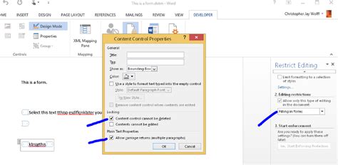 Solved Ms Word Form Creation Responders Cant Enter Text Experts