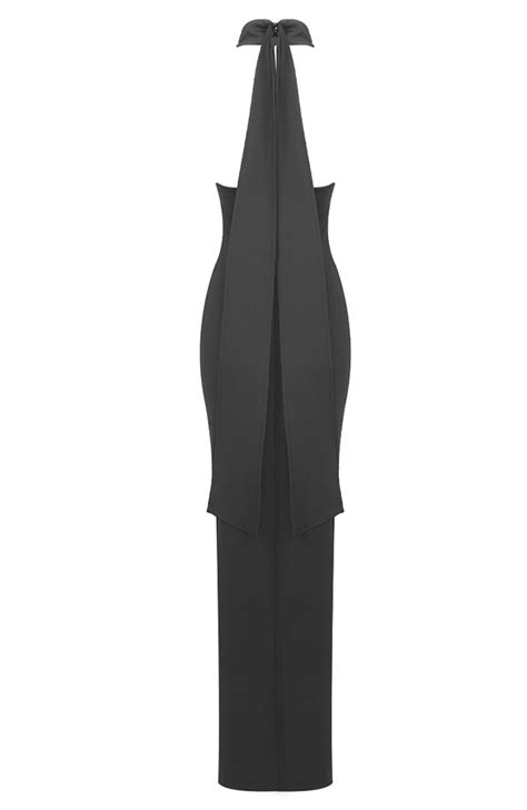 Halter Flower Detail Maxi Dress Black Luxe Maxi Dresses And Luxe Party Dresses