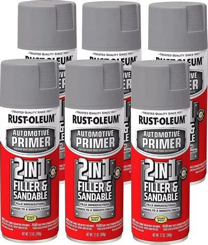 12 Oz Auto Paint Spray 2 In 1 Filler Sandable Primer Gray Rust Preventer 6 Pack Ebay