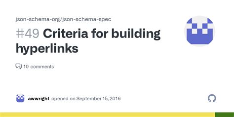 Criteria For Building Hyperlinks · Issue 49 · Json Schema Orgjson