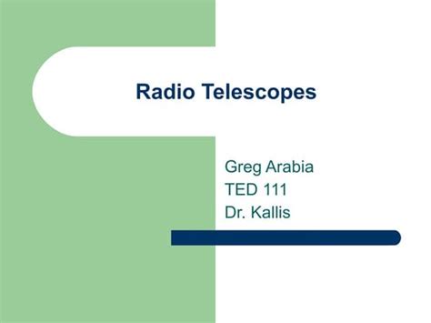 Telescopes Ppt Physics Science