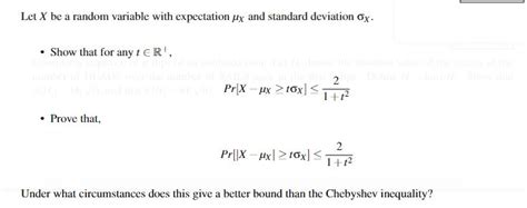 Solved Let X be a random variable with expectation μX and Chegg