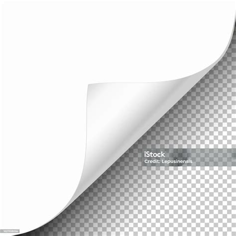 백서는 투명 배경 현실적인 벡터 일러스트 레이 션에 반사와 그림자 모서리를 드러 각도에 대한 스톡 벡터 아트 및 기타 이미지