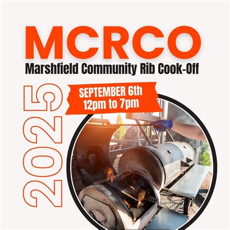 2025 Marshfield Community Rib Cook Off Sept 6th At The Marshfield