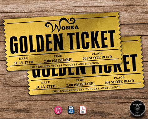 Golden Ticket Template Willy Wonka Atrebat