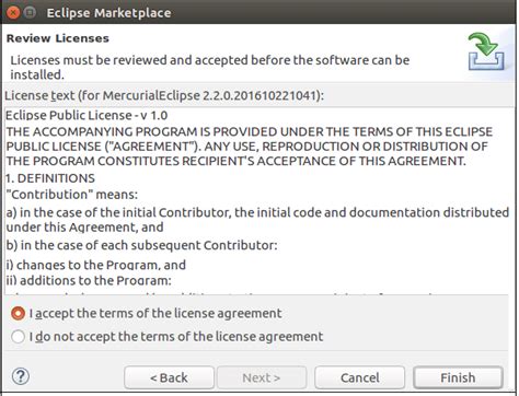 Acceptance Of License Agreement For Mercurialeclipse Download Scientific Diagram