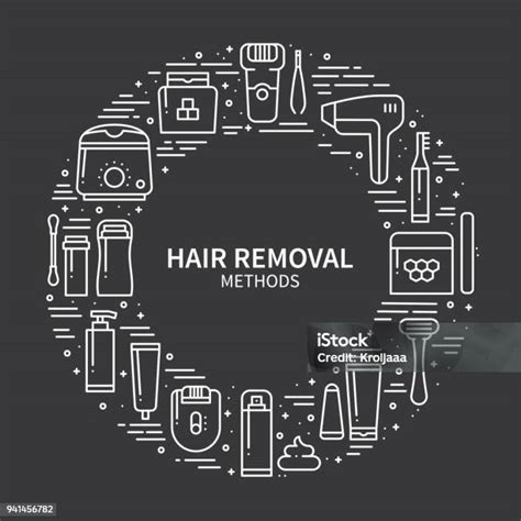 선 스타일에 머리 제거 방법 기호 원 프레임 면도 Sugaring 개념 테마를 Tweezing 왁 싱 제 모 탈모 레이저 독특한