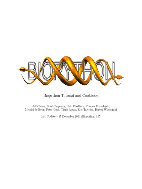 Biopython Cookbook Pdf Blast National Center For Biotechnology