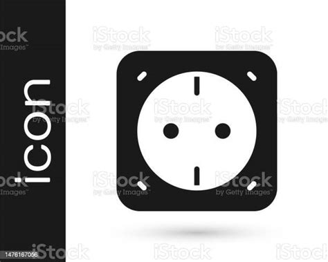 흰색 배경에 격리된 블랙 전기 콘센트 아이콘입니다 전원 소켓 로제트 기호 벡터 개념에 대한 스톡 벡터 아트 및 기타 이미지