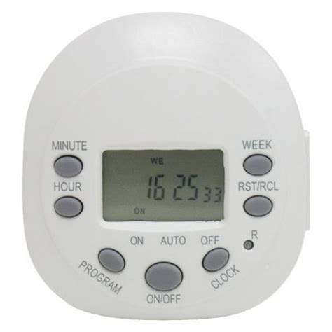 Ge 7 Day Programmable Digital Timer 1 Outlet Grounded Plug In Indoor 15150