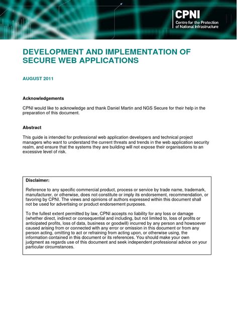 2011026 Development And Implementation Of Secure Web Applications Pdf Security Computer