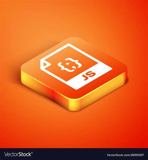 Isometric Js File Document Download Button Vector Image
