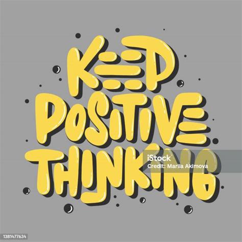 벽 예술 장식 티셔츠 프린트를 위해 손으로 그린 독특한 글자 디자인 요소와 벡터 포스터 긍정적인 생각을 유지하십시오 동기 부여와 영감 인용 필기 타이포그래피 Good