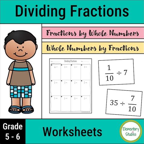 Dividing Whole Numbers By Fractions Worksheet Dividing Fractions By