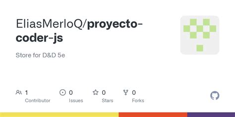 github eliasmerloq proyecto coder js store for dandd 5e