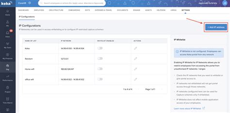configuring and whitelisting ip networks
