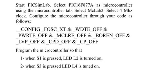 Solved Start Picsimlab Select Pic16f877a As Microcontroller