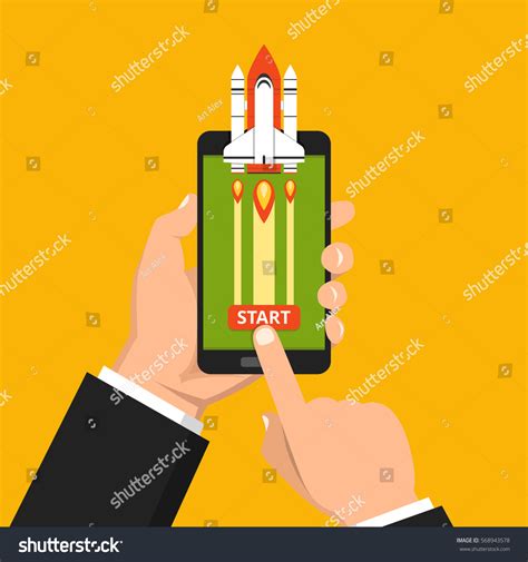App Launch Button Over 2360 Royalty Free Licensable Stock