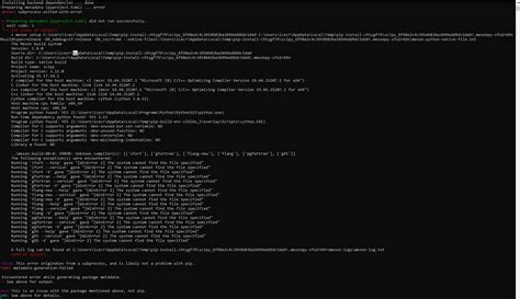 Pip Install Refinitiv Data Error Subpocess Existed With Error Lseg Developer Community