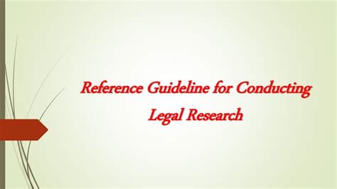 Oscola Reference Guideline For Conducting Legal Research Ppt