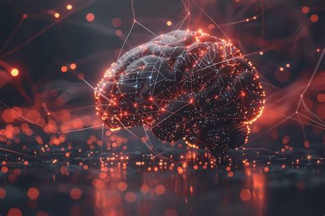 A Human Brain With Interconnected Circuits And Glowing Lines Premium Ai Generated Image