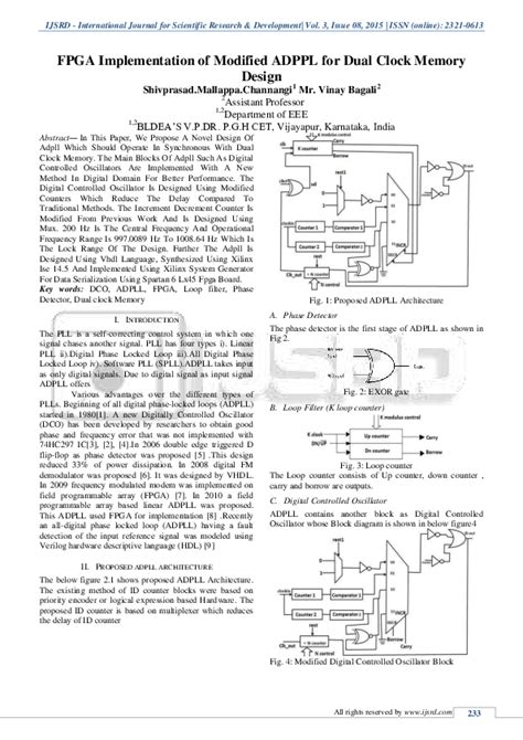 Pdf Fpga Implementation Of Modified Adpll For Dual Clock Memory Design