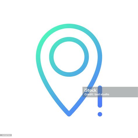 Wrong Pin Location Pixel Perfect Gradient Linear Ui Icon Stock