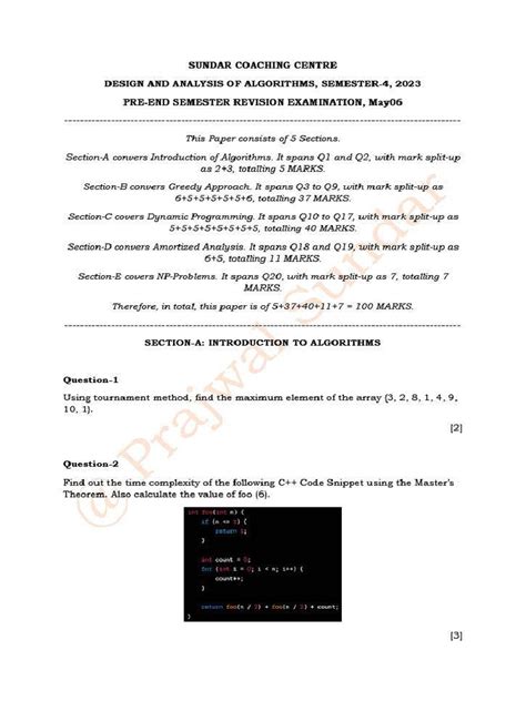 Algos Full Practice Paper Pdf