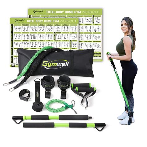 Total Body Workout Equipment For Home Office Or Outdoor With 3 Sets Of Resistance Bands Gymwell
