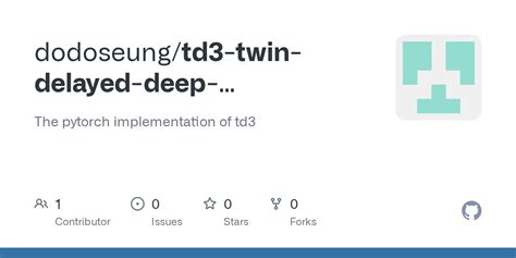 Github Dodoseungtd3 Twin Delayed Deep Deterministic Policy Gradient