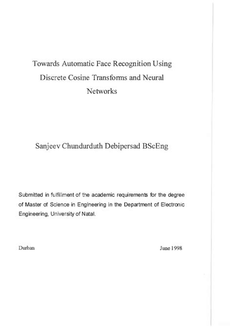 Pdf Towards Automatic Face Recognition Using Discrete Cosine Transforms And Neural Networks