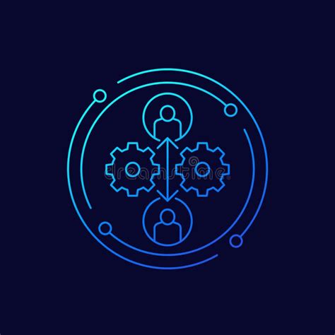 People Interaction Icon Linear Design Stock Vector Illustration Of