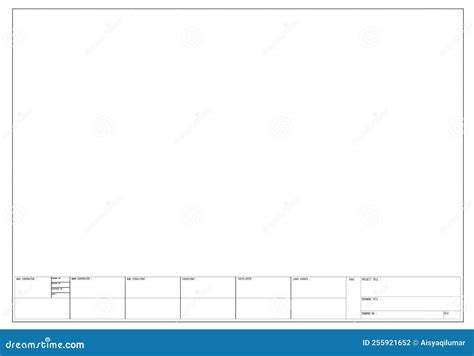 2D Drawing Title Block On White Background Used To Standardize Submission Of Project Drawings