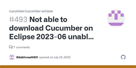 Not Able To Download Cucumber On Eclipse 2023 06 Unable To Find Repository · Issue 493