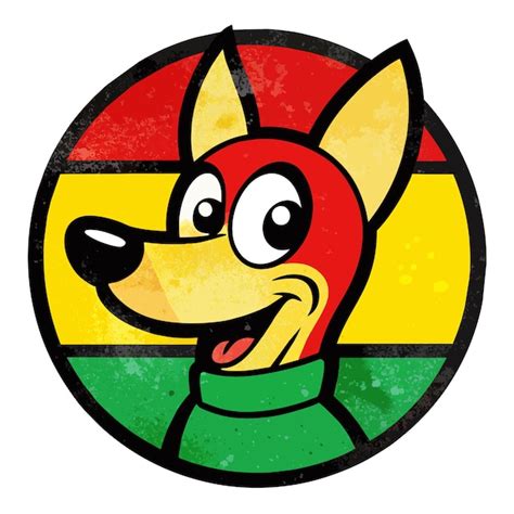 백색 배경에 마스코트 로고 그림 프리미엄 벡터