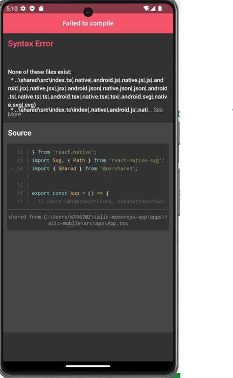Unable To Locate React Shared Library In React Native With Nx