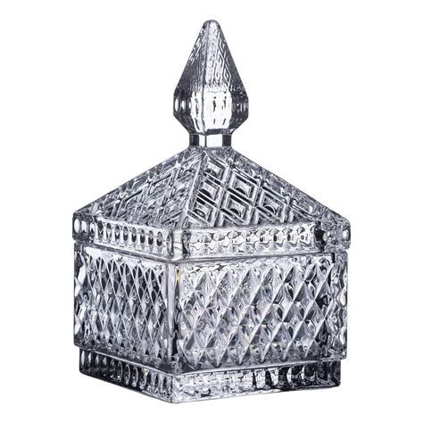 ᐉ Цукерниця скляна квадратна з кришкою у східному стилі 8 5х8 5х15 см • Краща ціна в Києві