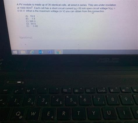 Solved A PV Module Is Made Up Of Identical Cells All Chegg Com
