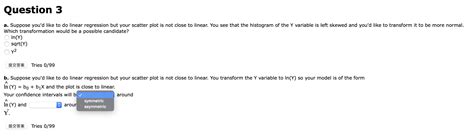 Solved Question A Suppose You D Like To Do Linear Chegg Com
