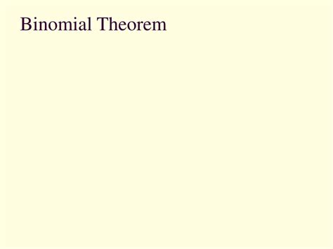 PPT The Binomial Theorem PowerPoint Presentation Free Download ID